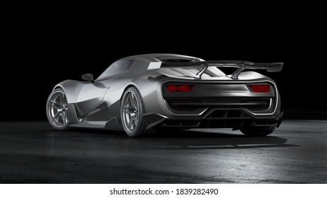 3d Rendering Brandless Generic Concept Car Stock Illustration ...