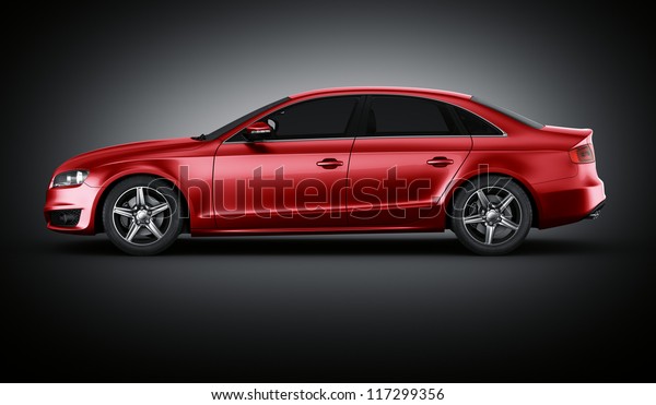 3d Rendering Brandless Generic Red Car Stock Illustration 117299356 ...