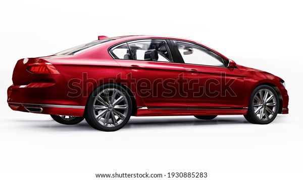 3d Rendering Brandless Generic Red Car Stock Illustration 1930885283 ...