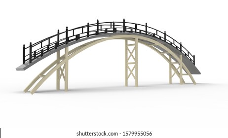 3d Rendering Bridge Isolated Studio Background Stock Illustration ...