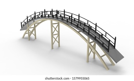 3d Rendering Bridge Isolated Studio Background Stock Illustration ...