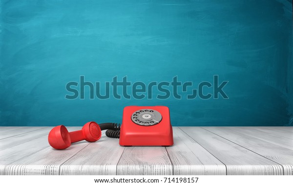 3d Rendering Bright Red Dial Phone Stock Illustration 714198157 ...