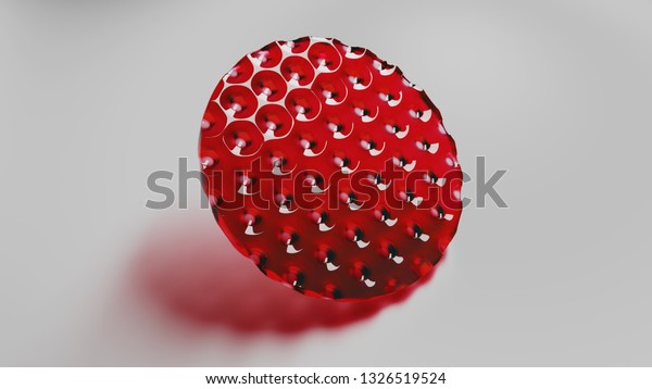 3d Rendering Bright Red Plastic Circle Stock Illustration 1326519524 ...