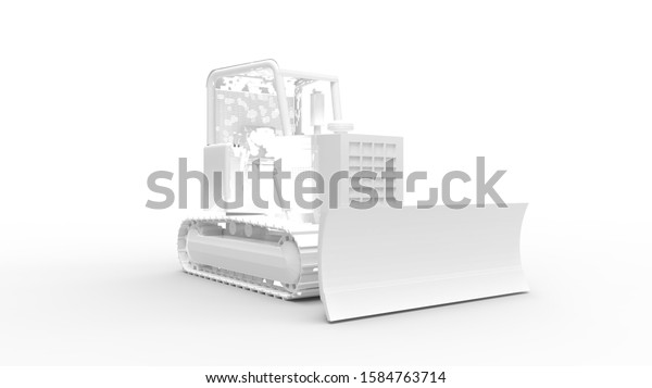 3d Rendering Bulldozer Isolated Studio Background Stock Illustration ...