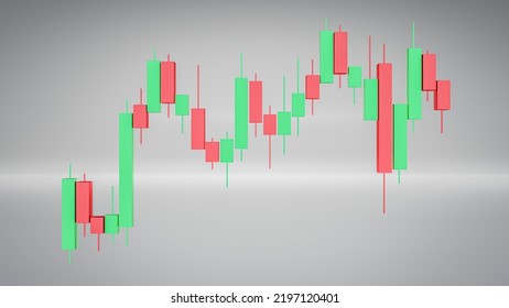 3d Rendering Candlestick Chart On White Stock Illustration 2197120401 ...