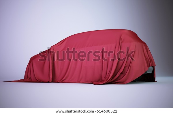3d Rendering Car Covered Red Velvet Stock Illustration 614600522 ...