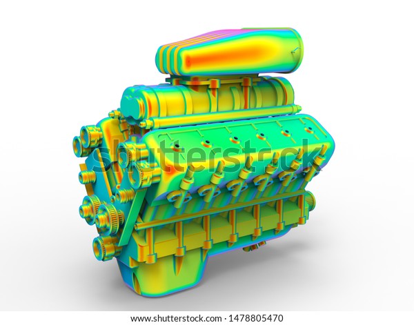 3d Rendering Car Engine Finite Element 스톡 일러스트 1478805470 | Shutterstock