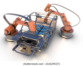 3d Rendering Car Frame Battery Pack Stock Illustration 2141295571 ...
