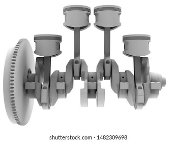 3d Rendering Car Pistons Side View Stock Illustration 1482309698 ...