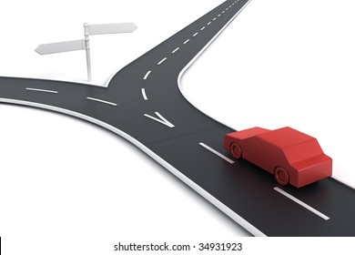 3d Rendering Car Road Splitting Stock Illustration 34931923 | Shutterstock