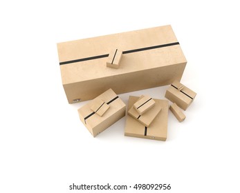 3d Rendering Cardboard Box On White Stock Illustration 498092956 ...