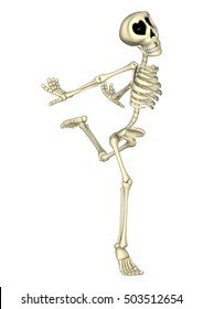 3d Rendering Cartoon Human Skeleton Isolated Stock Illustration ...