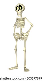 3d Rendering Cartoon Human Skeleton Isolated Stock Illustration ...