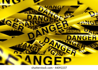 3d Rendering Caution Tape Danger Written Stock Illustration 44092237 ...