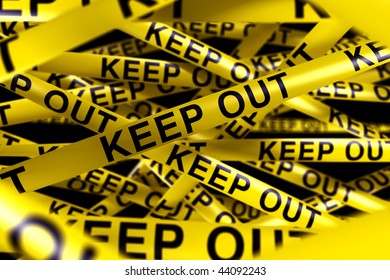 3d Rendering Caution Tape Keep Out Stock Illustration 44092243 ...