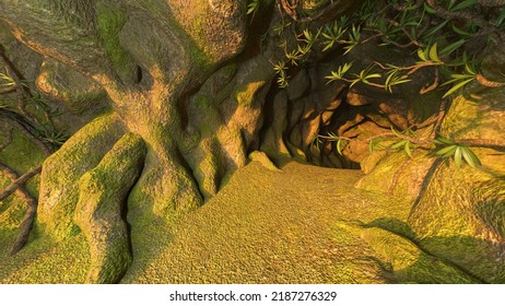 3d Rendering Cave Tree Roots Stock Illustration 2187276329 | Shutterstock