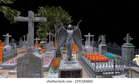 3d Rendering Cemetery Stock Illustration 2191183603 | Shutterstock
