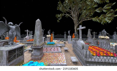 3d Rendering Cemetery Stock Illustration 2191183605 | Shutterstock