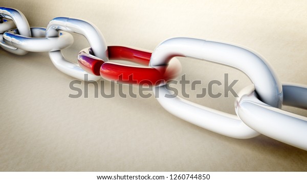 3d Rendering Chain Weak Link Symbolized Stock Illustration 1260744850 ...