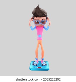 3d Rendering Characters Using Weight Scales Stock Illustration ...