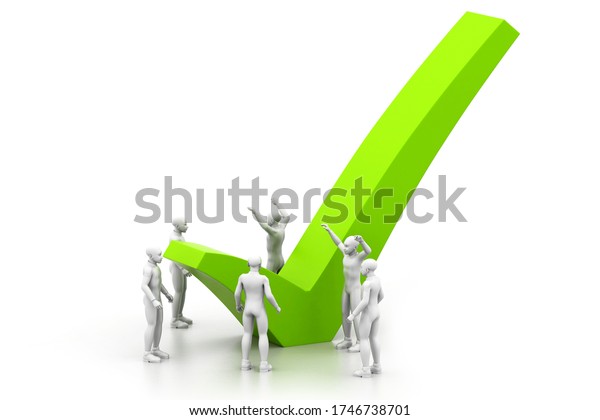 3d Rendering Check Mark People Stock Illustration 1746738701 | Shutterstock