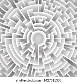 3d Rendering Circular Maze Top View Stock Illustration 592467503
