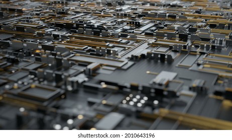 3d Rendering Close Motherboard Different Types Stock Illustration ...