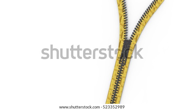 3d Rendering Close Zipper Texture On Stock Illustration 523352989