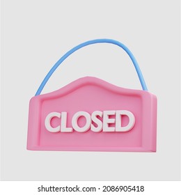 3d Rendering Closed Sign Icon Illustration Stock Illustration ...