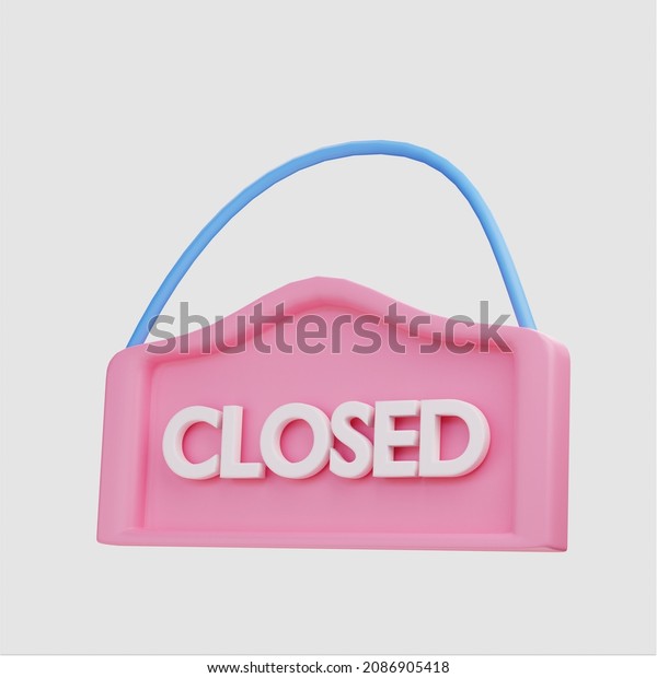 3d Rendering Closed Sign Icon Illustration Stock Illustration ...