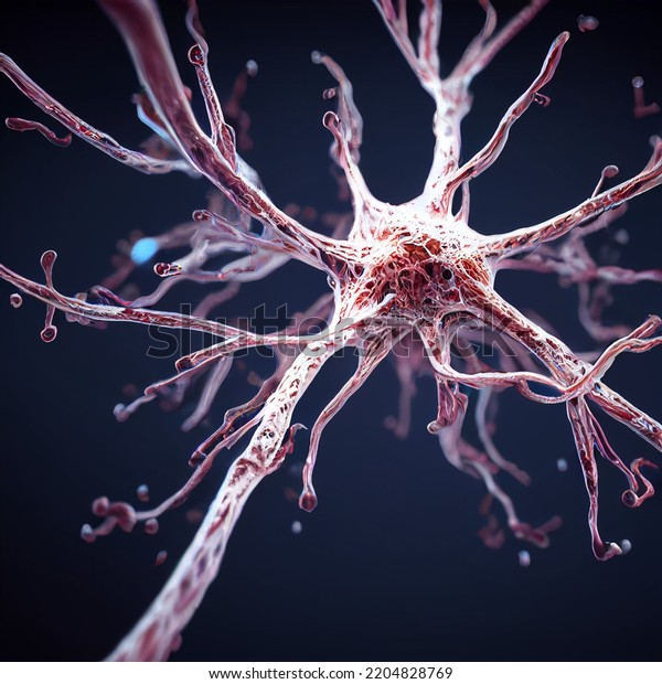 3d Rendering Closeup Nerve Cell Dendrites Stock Illustration 2204828769 ...