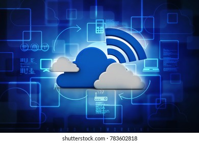 3d Rendering Cloud Online Storage Icons Stock Illustration 783602818 ...