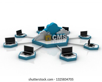 3d Rendering Cms Cloud Laptop Stock Illustration 1325834705 | Shutterstock