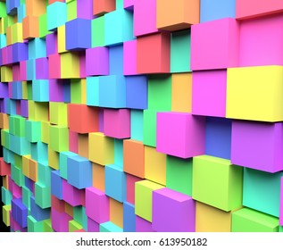 3d Rendering Colorful Block Background Stock Illustration 613950182 ...