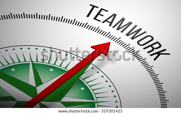 3d Rendering Compass Teamwork Icon Stock Illustration 359301425 ...