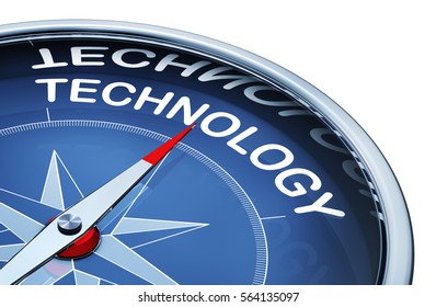 Ilustrasi Stok 3d Rendering Compass Word Technology 564135097 ...