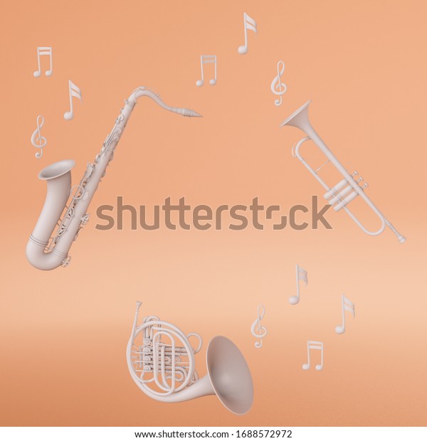 3d Rendering Compositions Musical Instruments Illustration Stock ...
