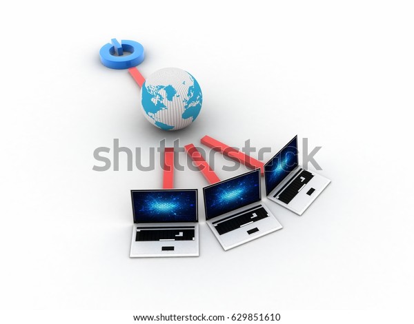 3d Rendering Computer Network Stock Illustration 629851610 | Shutterstock