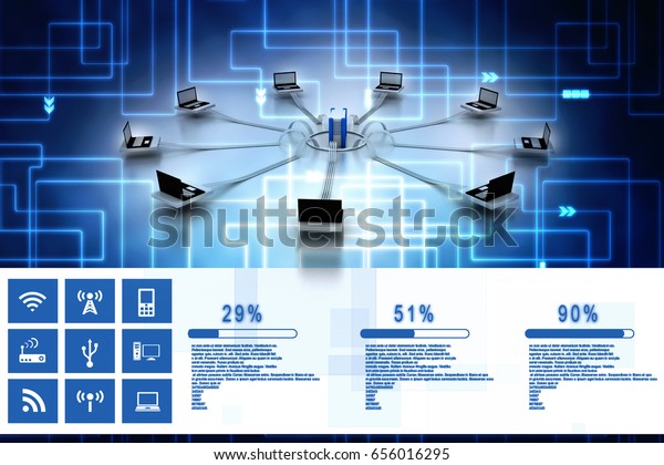 3d Rendering Computer Network Stock Illustration 656016295 | Shutterstock