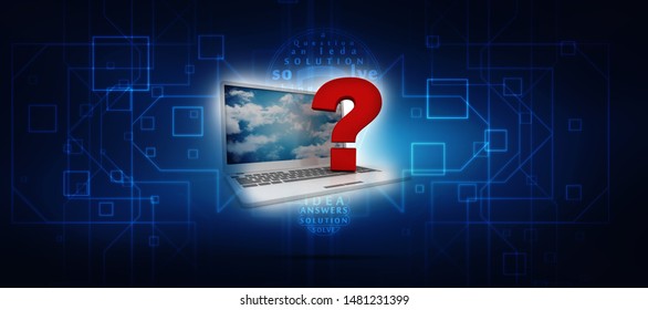 3d Rendering Computer Online Help Information Stock Illustration ...