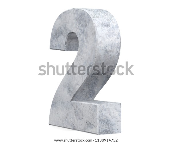 3d Rendering Concrete Number 2 Two Stock Illustration 1138914752