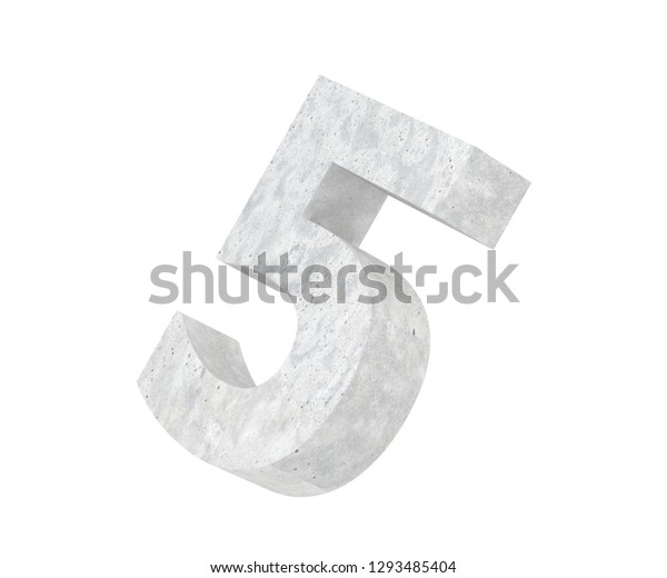 3d Rendering Concrete Number 5 Five Stock Illustration 1293485404