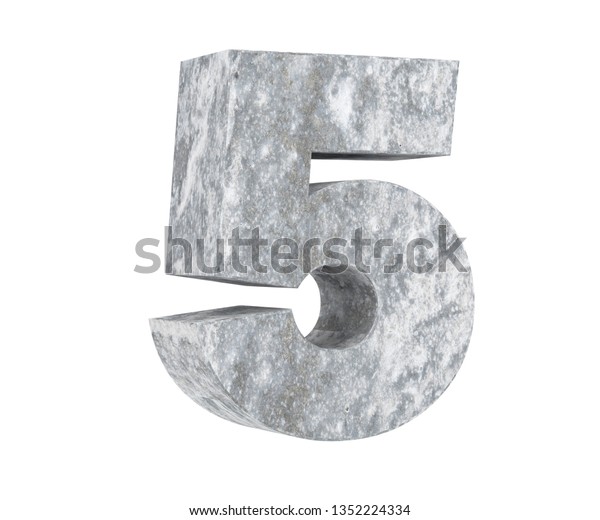 3d Rendering Concrete Number 5 Five Stock Illustration 1352224334 ...