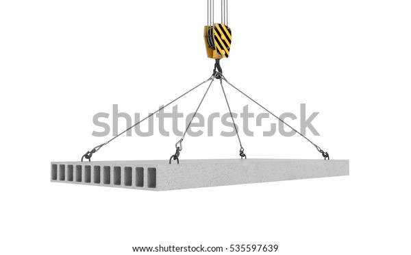 3d Rendering Concrete Slab Hanging On Stock Illustration 535597639
