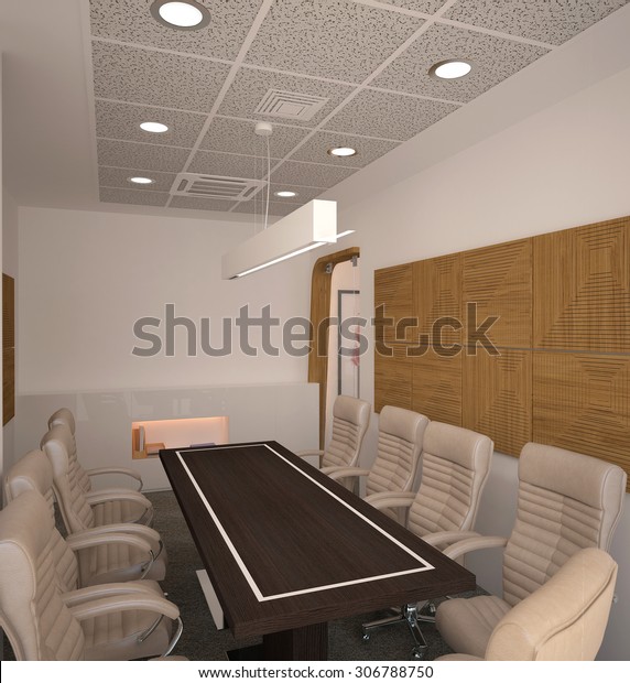 3d Rendering Conference Room Interior Design Stock Illustration ...
