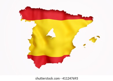 3d Rendering Contour Spanish Map Madrid Stock Illustration 411247693 ...