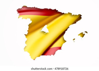 3d Rendering Contour Spanish Map Madrid Stock Illustration 478918726 ...