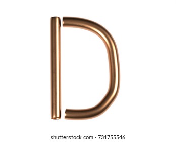 3d Rendering Copper Pipe Letter D Stock Illustration 731755546 ...