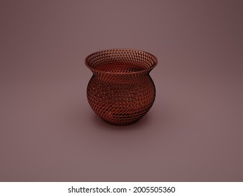 3d Rendering Copper Wireframe Vase Stock Illustration 2005505360 ...