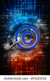 3d Rendering Copyright Sign Padlock Stock Illustration 691625518 ...
